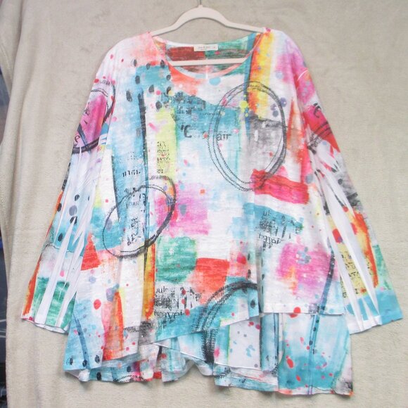 Jess & Jane | Tops | Nwot Jess Jane Top Womens Asymmetrical Mesh Sleeve ...